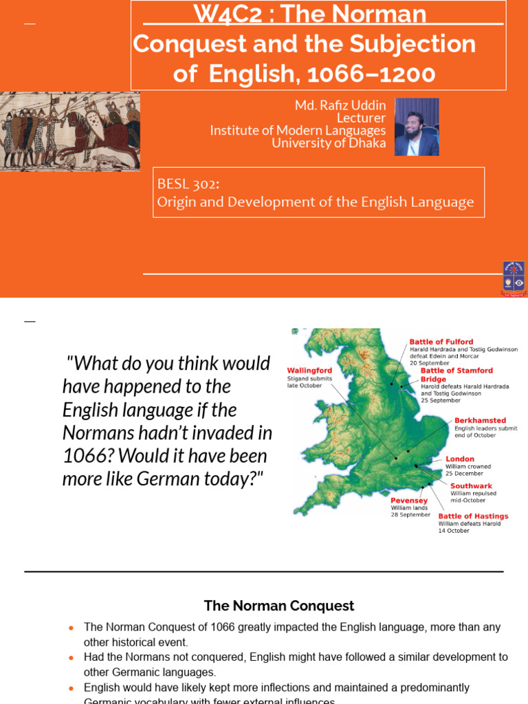 Impact of the Norman Conquest on English | PDF | English Language | Normans