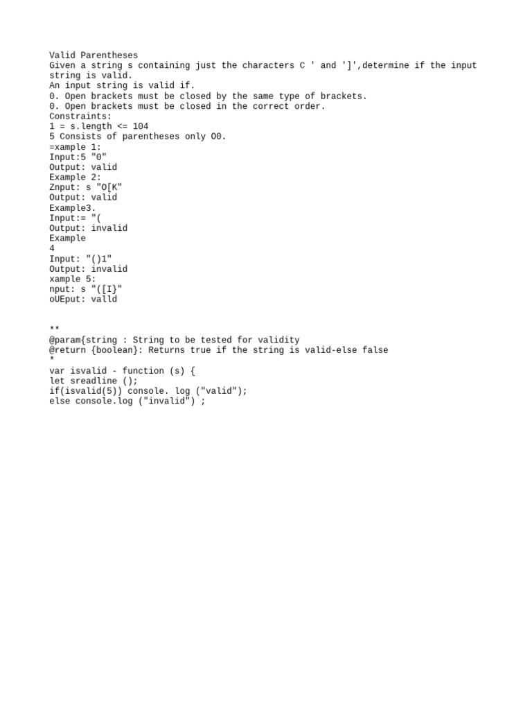 Valid Parentheses | PDF