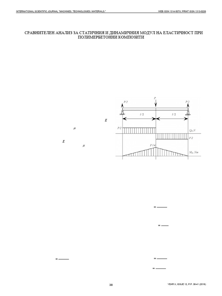 Mtm-2016!12!38 Comparative Analysis of Static and Dynamic Elastic Modulus of Polymer Concrete ...