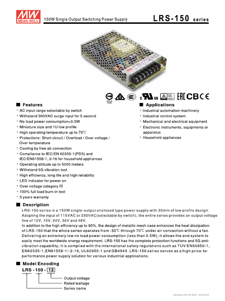 LRS 150 Spec | PDF