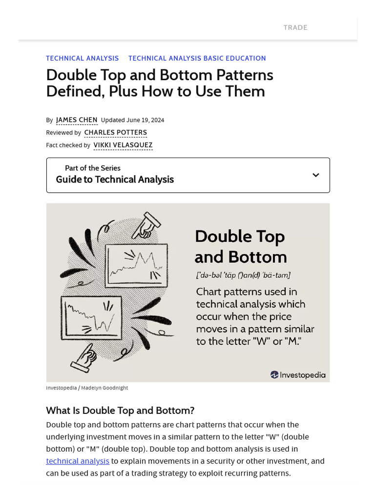 Double Top and Bottom Patterns Defined, Plus How To Use Them | PDF | Technical Analysis | Market ...
