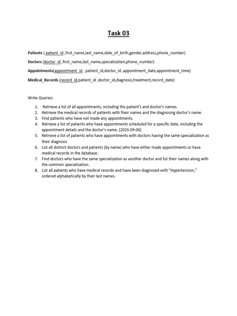 Task 03 and 04 Tasks | PDF Task 03 and 04 Tasks | PDF