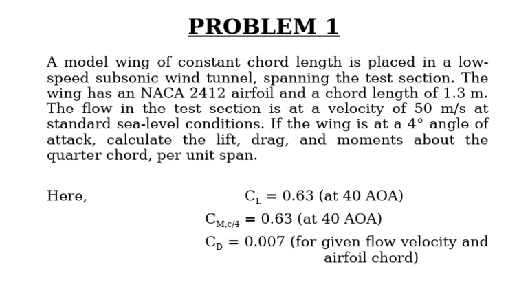 Intro to Aero - Math (Forces and Moments Acting on Airfoil ) | PDF