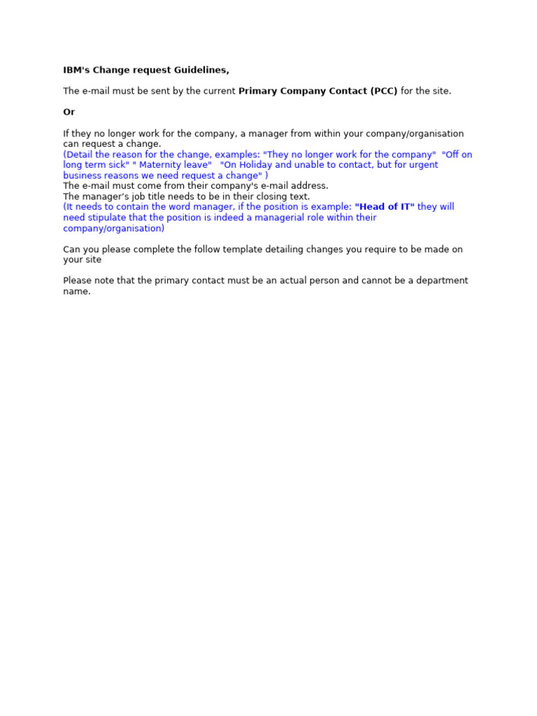 IBM Change Request Guidelines | PDF