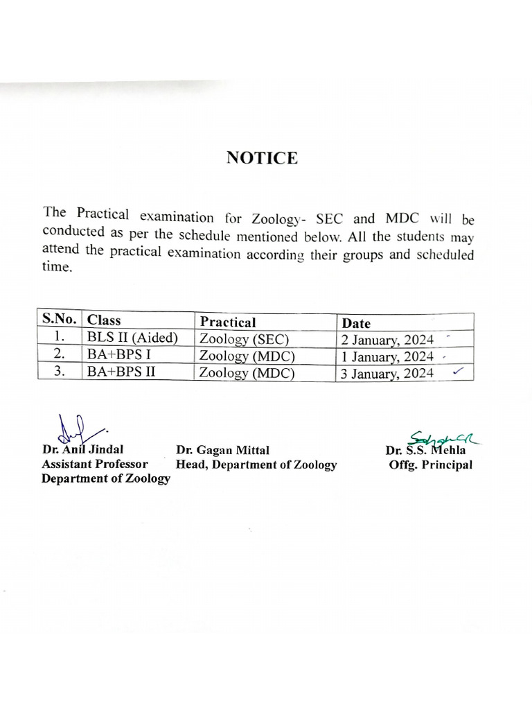 Practical Schedule | PDF