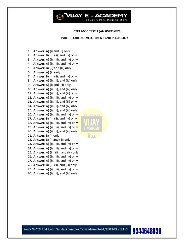 Ctet Moc Test 2 (Answer Keys) | PDF | Standard Deviation | Planets In ...