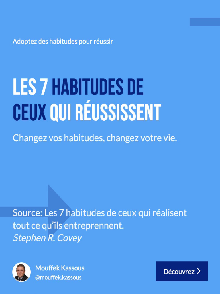 Les 7 Habitudes de Ceux Qui Réussissent | PDF
