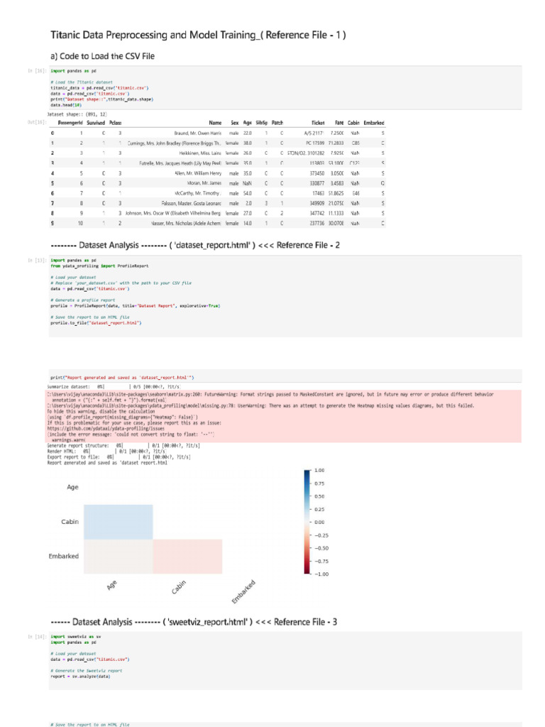 Titanic Dataset - Preprocess - Train Model - Analyze | PDF