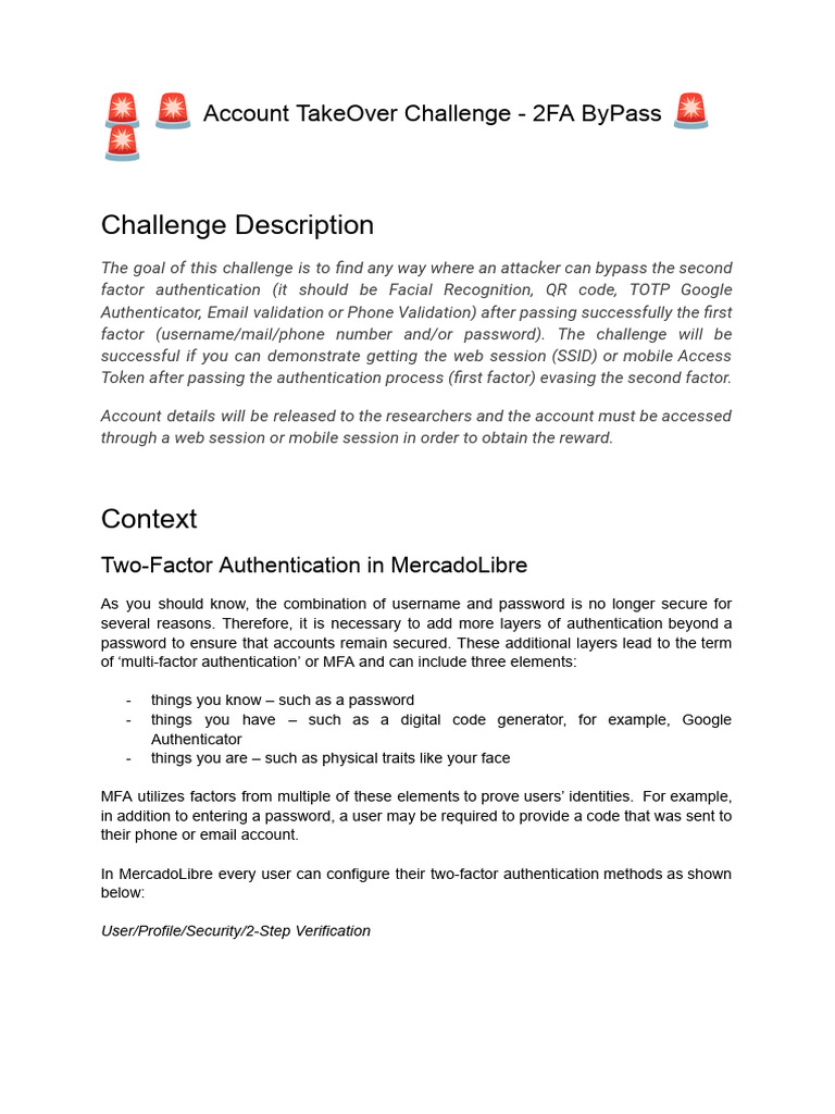 Mercado_Libre_ATO_Challenge | PDF | Authentication | Security Engineering