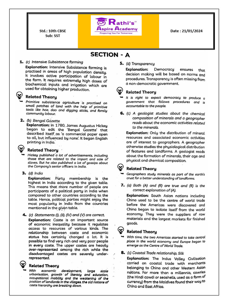 SST Paper Set-1 Solution | PDF