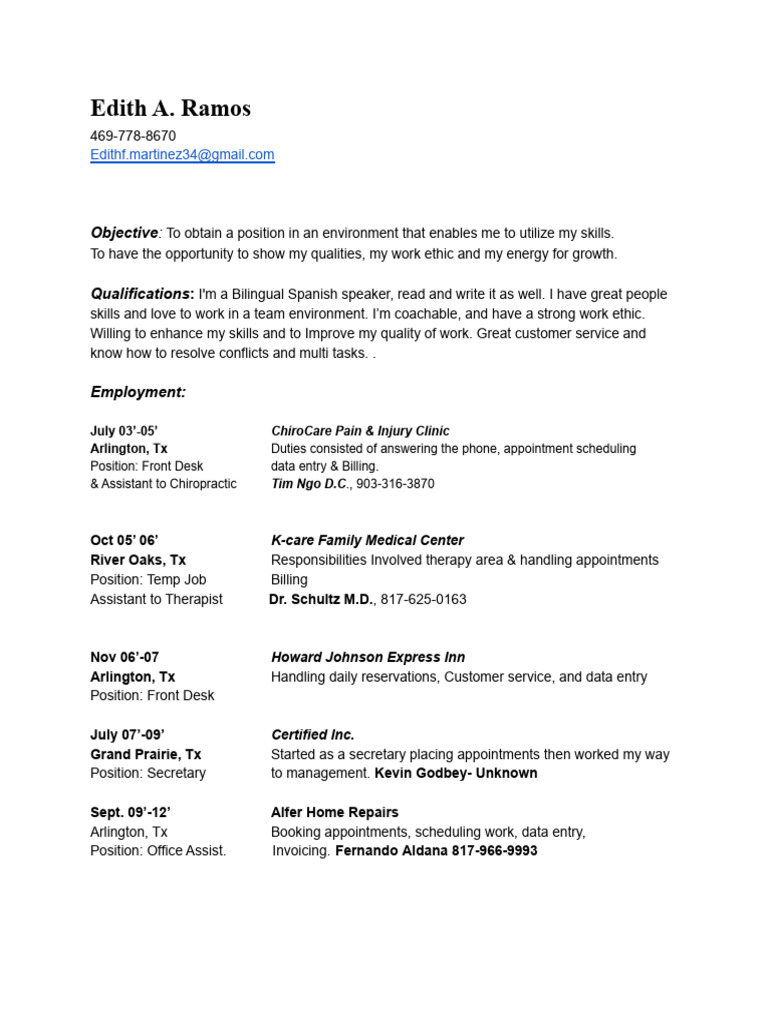 322d26437c88-Edith MTZ Resume 2022 1 | PDF | Health Care | Medicine