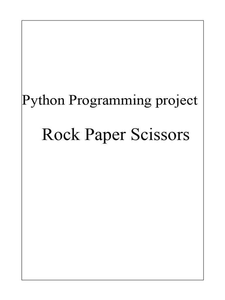 Python Rock Paper Scissors Game Guide | PDF | Python (Programming ...
