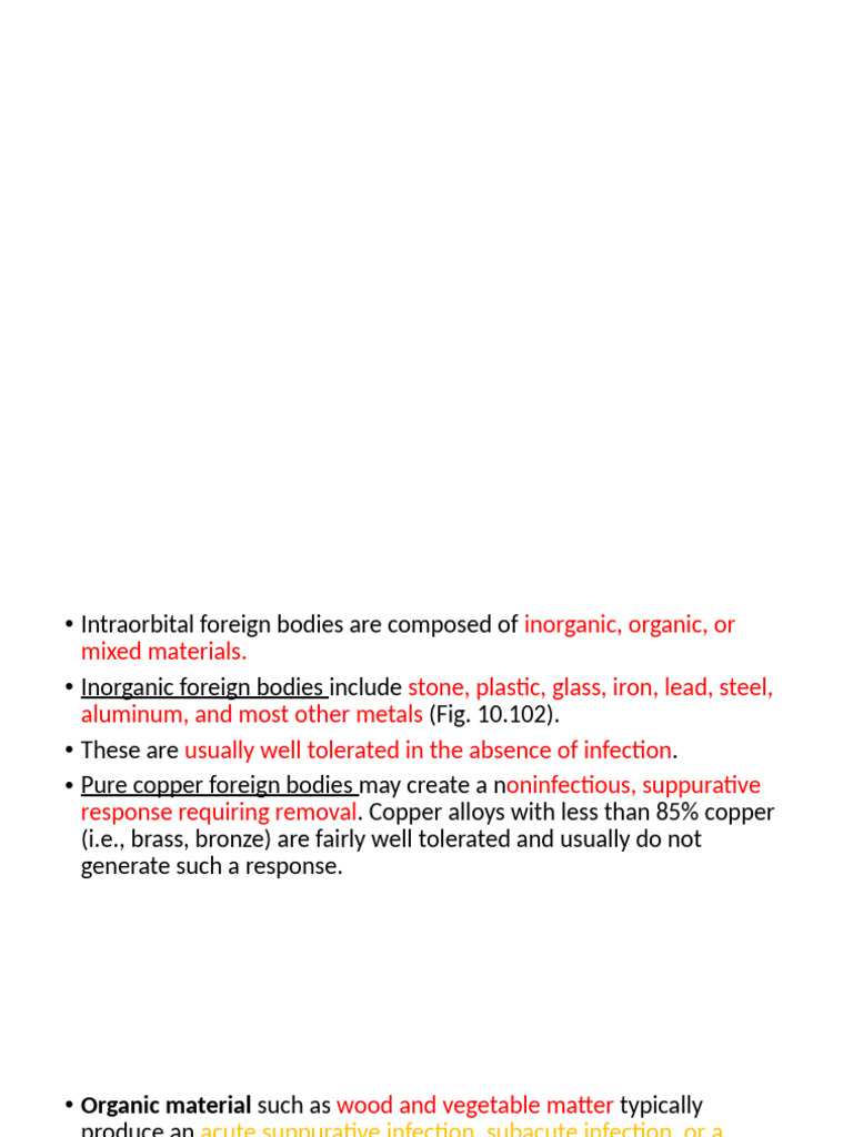 Intraorbital Foreign Bodies: Management & Treatment | PDF | Medical ...