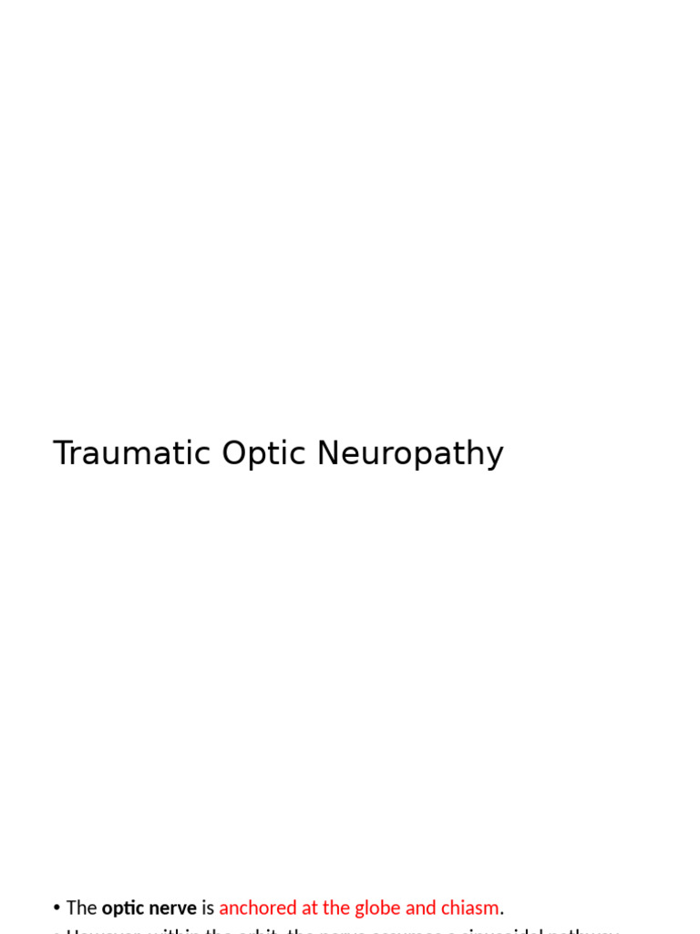 Traumatic Optic Neuropathy | PDF | Traumatic Brain Injury | Nervous System