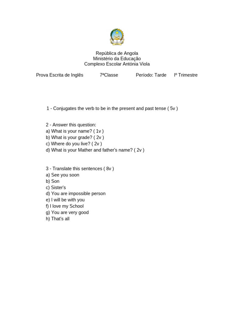 Provas Ingles | PDF