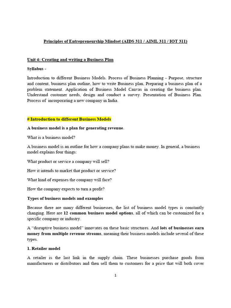 Business Plan Creation & Models Guide | PDF | Business Model | Marketing