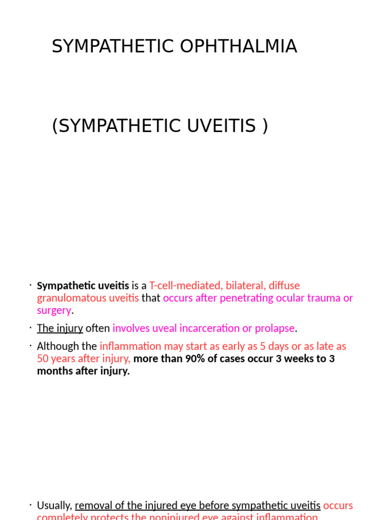 Sympathetic Ophthalmia | PDF | Ophthalmology | Diseases And Disorders