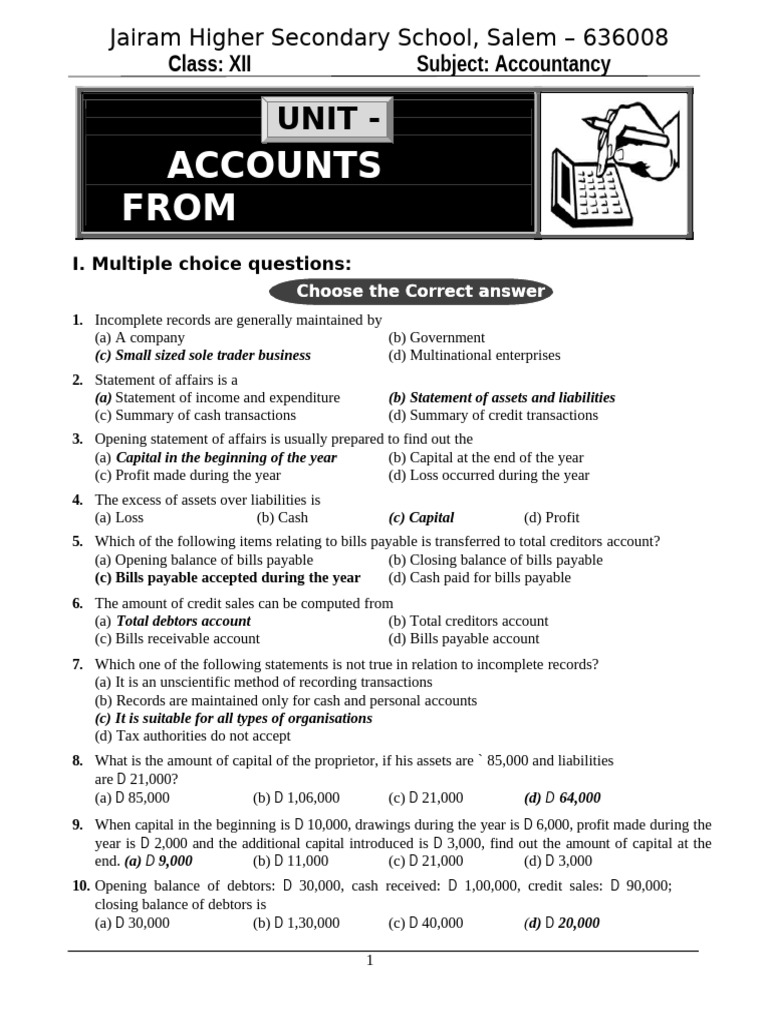 Accounts of Incomplete Records | PDF | Debits And Credits | Credit