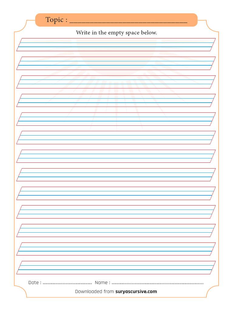 Blank 4 Lined Worksheet | PDF