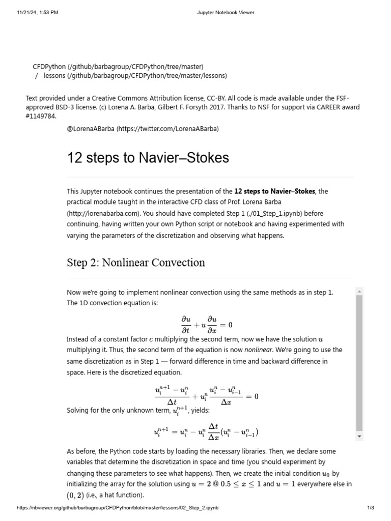 CFD-2 | PDF | Navier–Stokes Equations | Nonlinear System