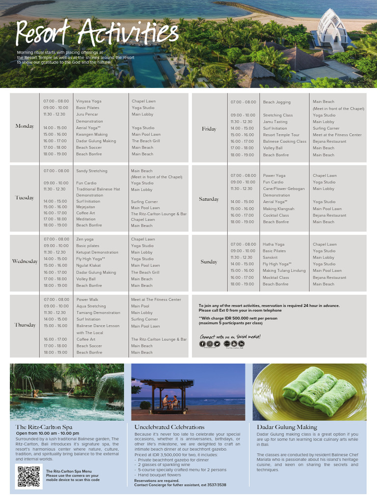 Resort Activities Updated 2023 | PDF