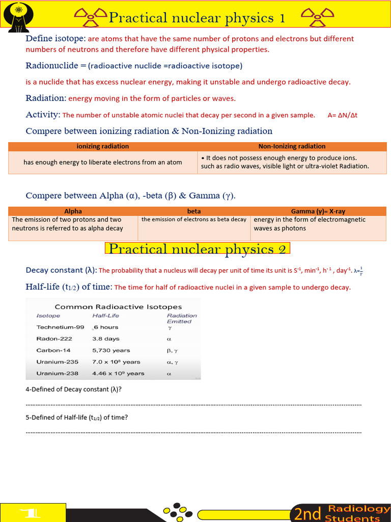 Practical nuclear physics essay | PDF | Radioactive Decay | Absorbed Dose