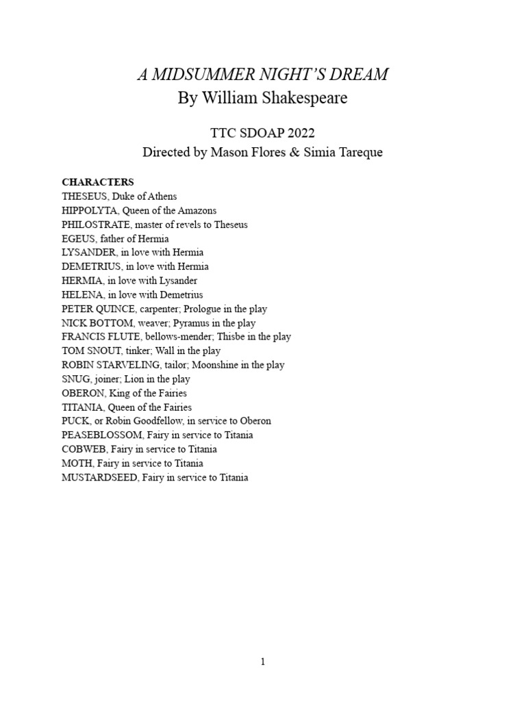 Midsummer Night’S Dream Modern Script – QNAG