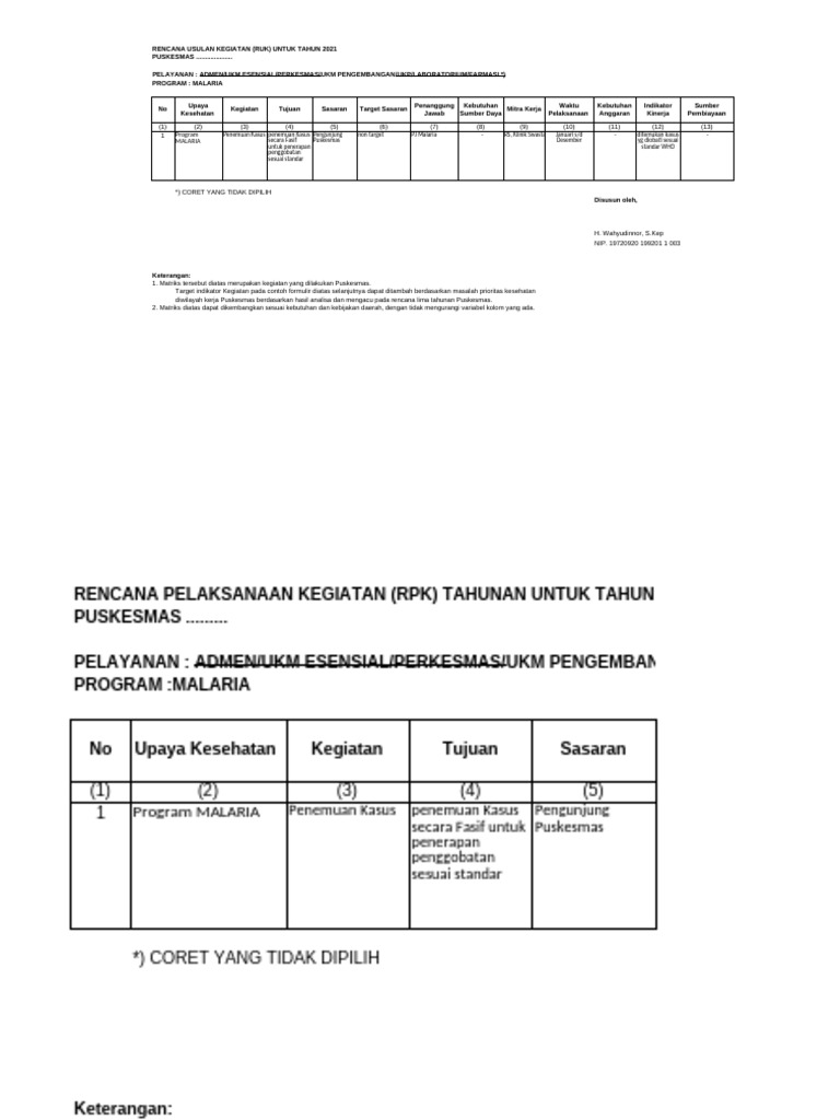 RUK-RPK MALARIA 21 Fix | PDF