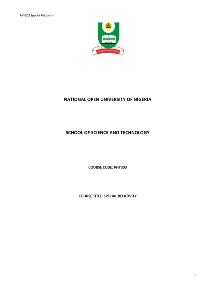 PHY303 | PDF | Special Relativity | Luminiferous Aether