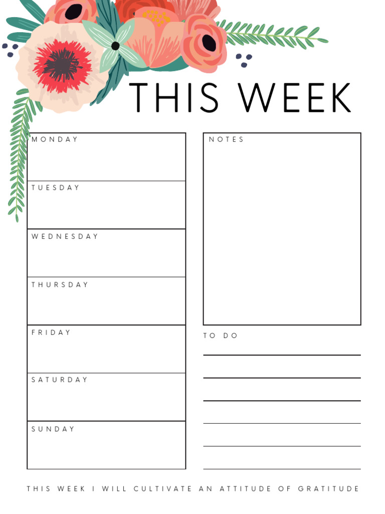 Plan Semanal: Actitud de Gratitud | PDF