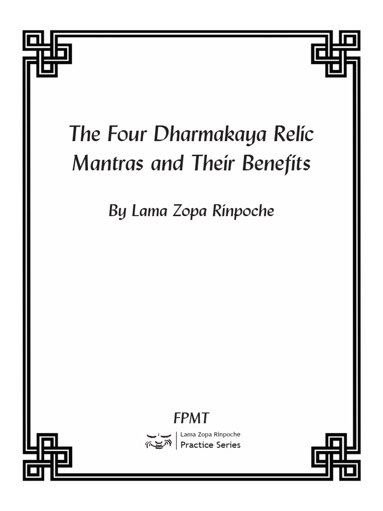 4 Dharmakaya Relic Mantras Benefits A5 | PDF