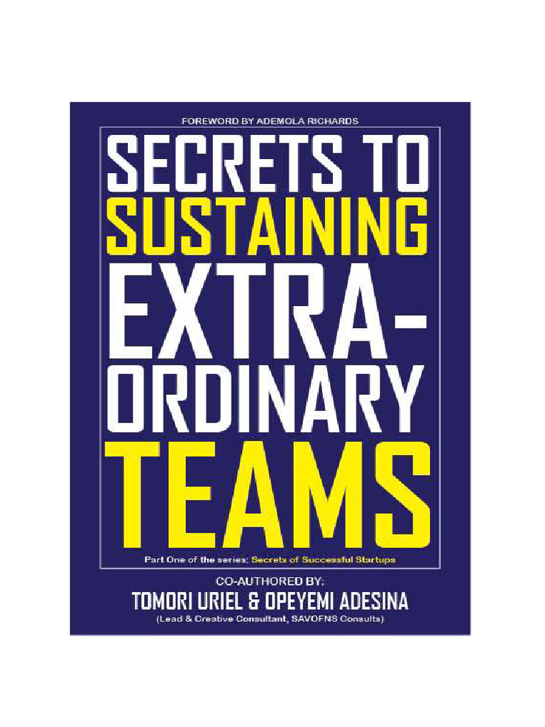 Secrets to Sustaining Extraordinary Teams | PDF | Communication | Intention