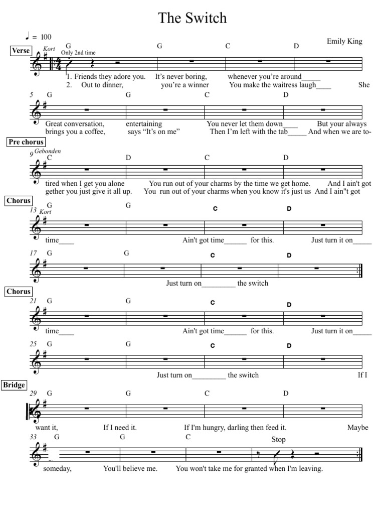 Emily King - The Switch | PDF | Songs | Musical Forms