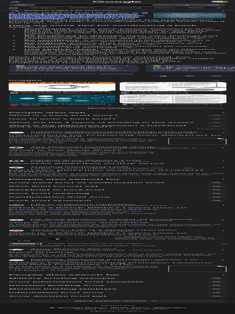 Back Brief Format Army - Google Search | PDF | Cognitive Science ...