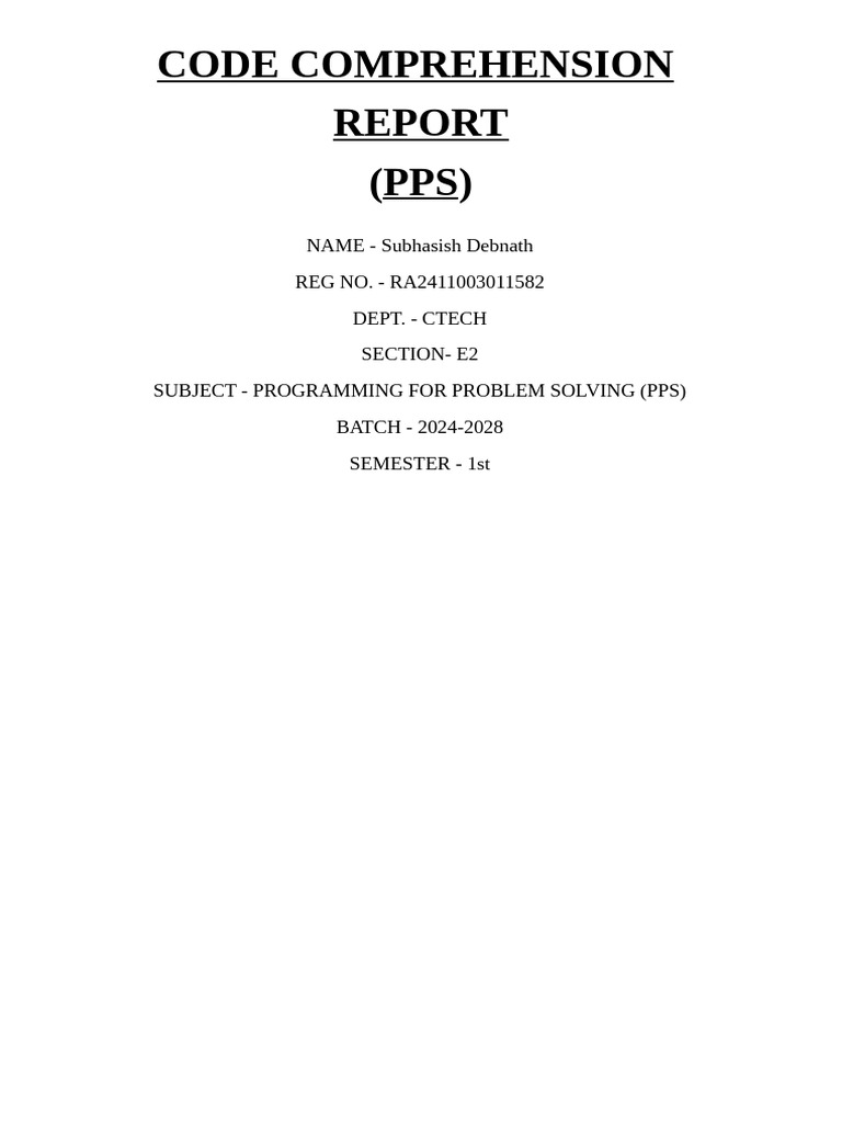 Code Comprehension Report PPS - Copy.docx_20241130_002954_000033 | PDF | C (Programming Language ...