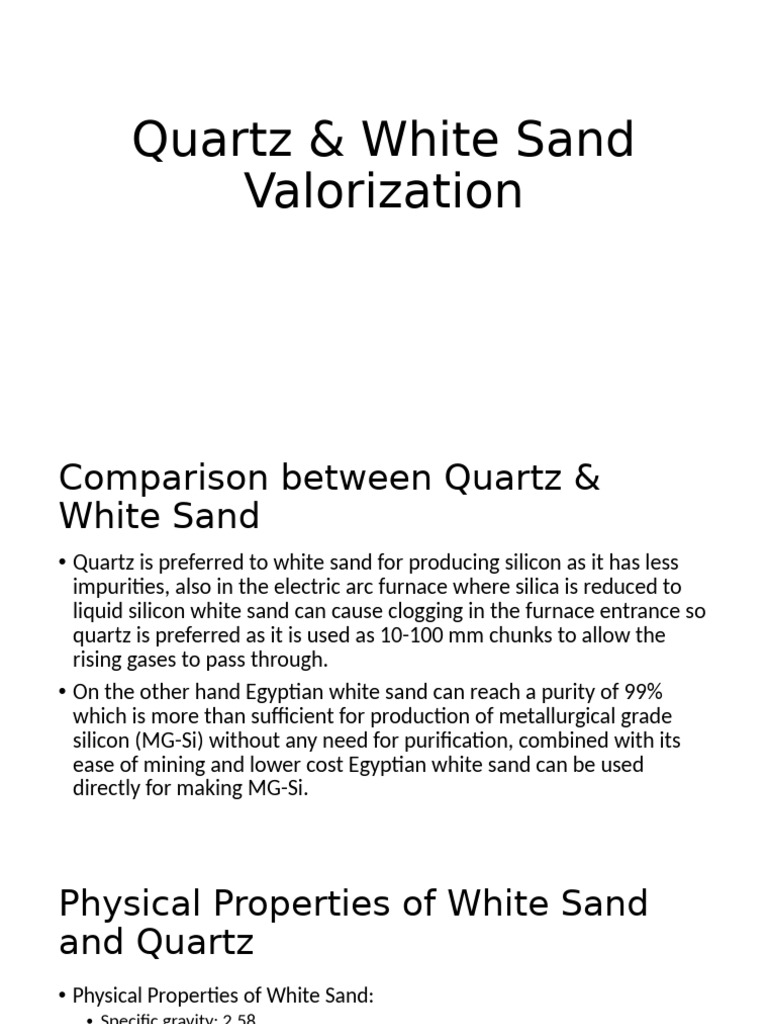 White Sand & Quartz Presentation | PDF