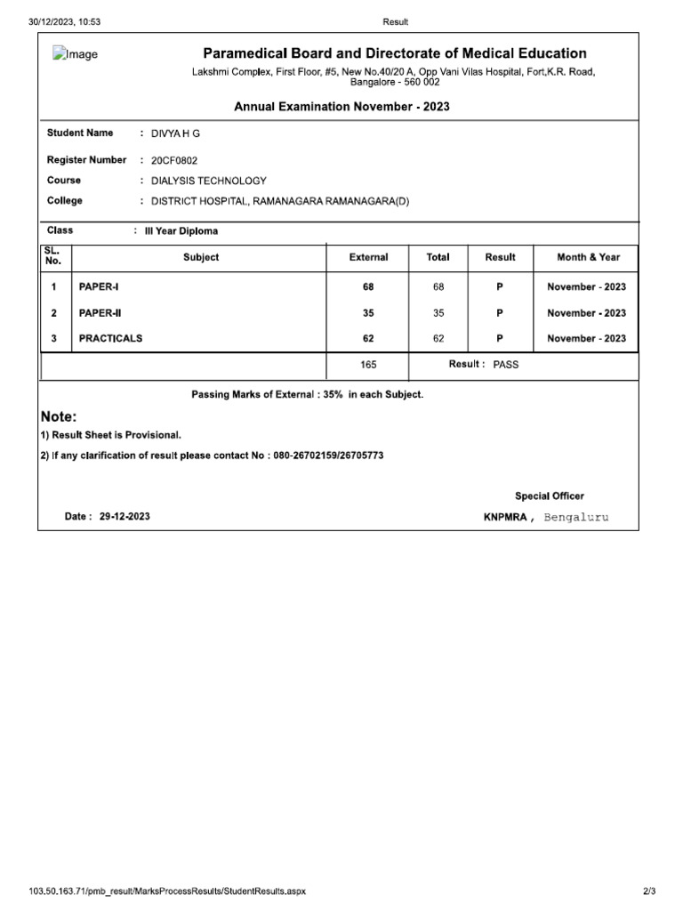 Divya Result | PDF