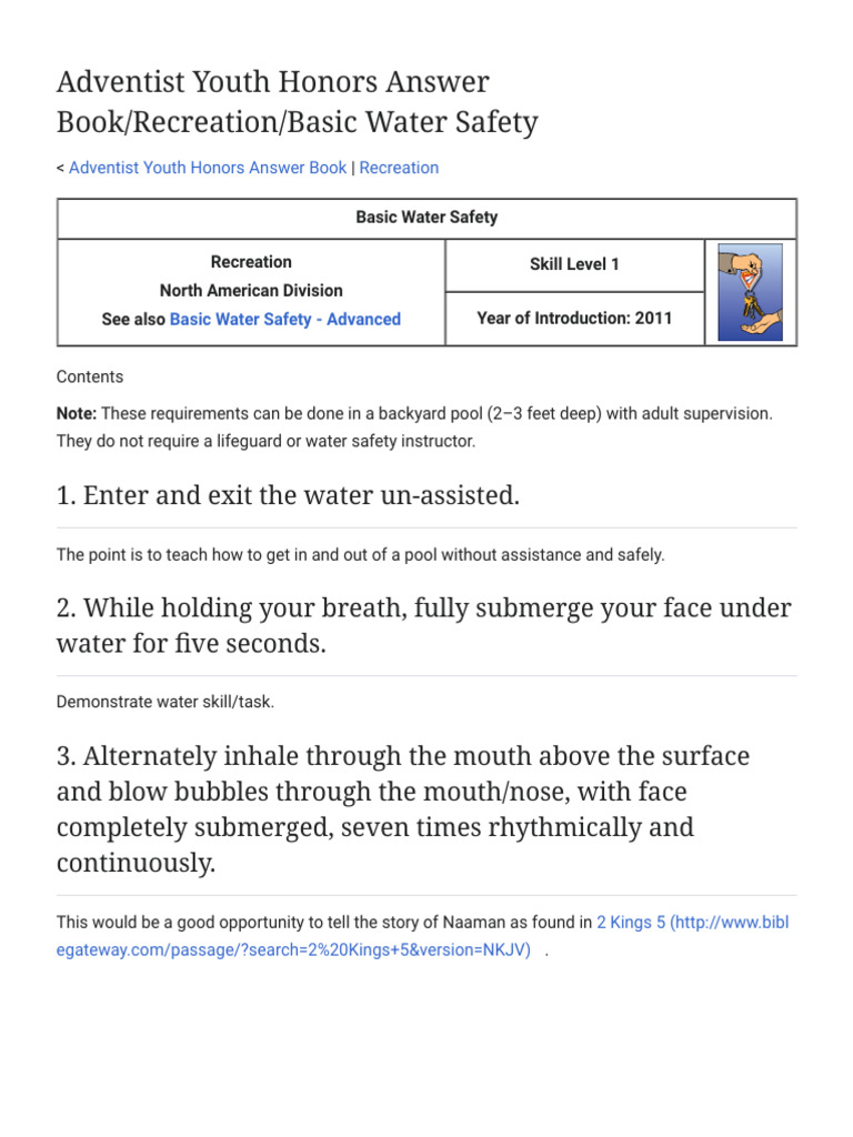 Basic Water Safety | PDF