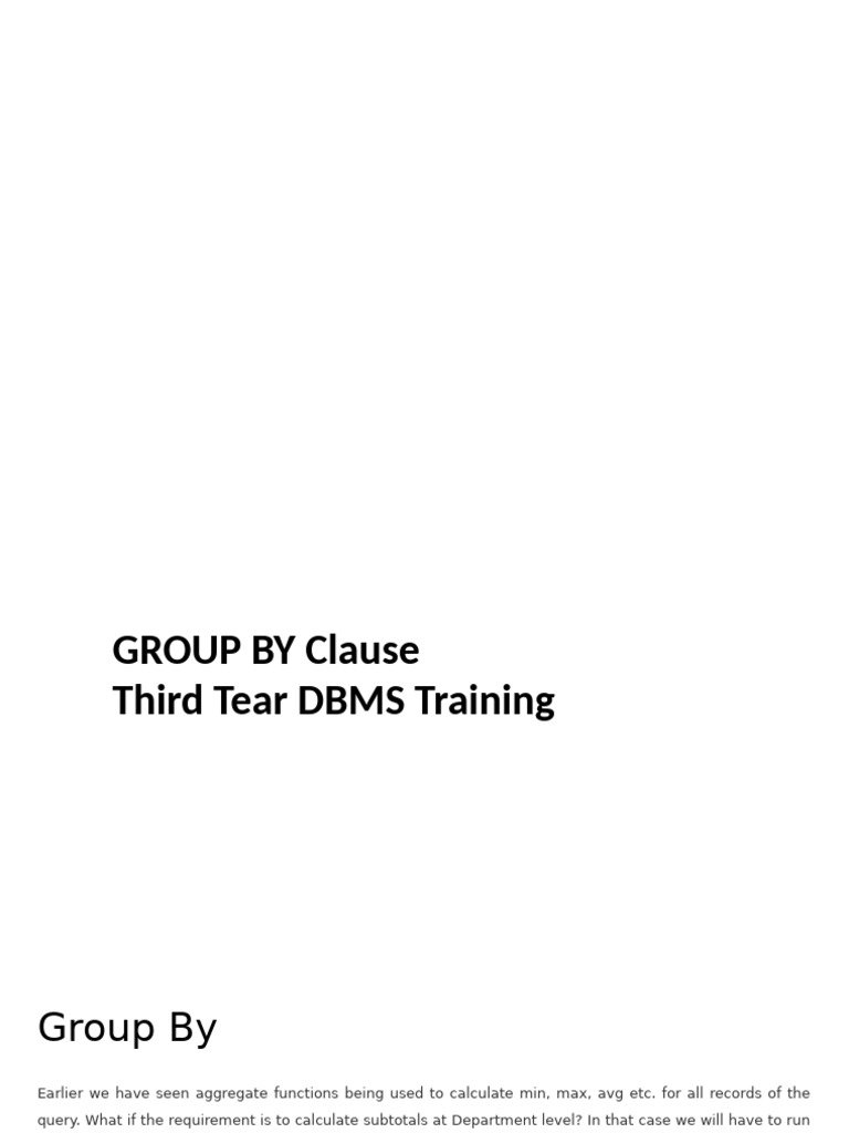 Group by Having Clause | PDF | Data Management | Computer Programming