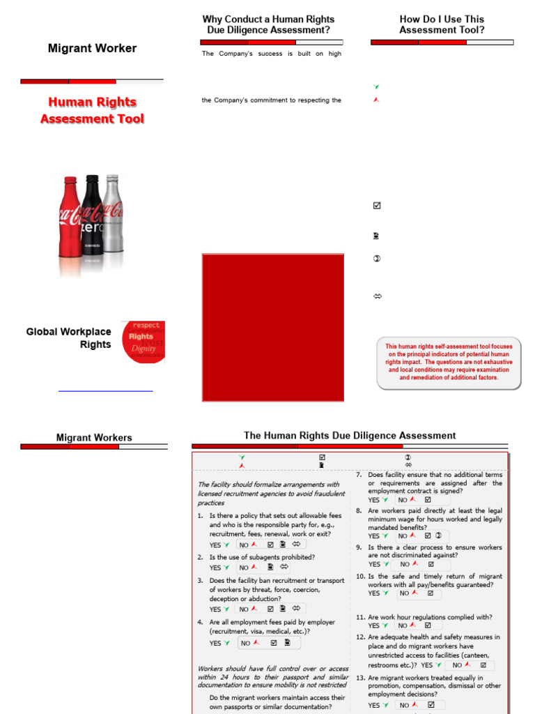 Migrant Worker Human Rights Checklist 8 13 | PDF | Employment | Migrant ...
