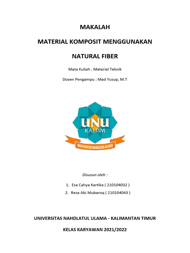 Makalah Komposit Natural Fiber | PDF