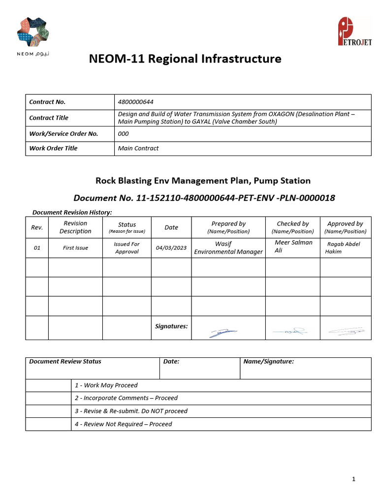 Environmental Blasting Management Plan | PDF | Risk | Noise