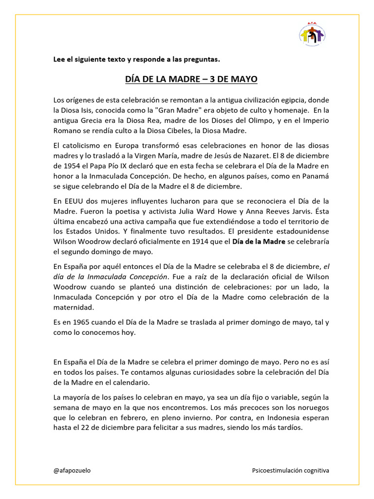 Historia del Día de la Madre | PDF