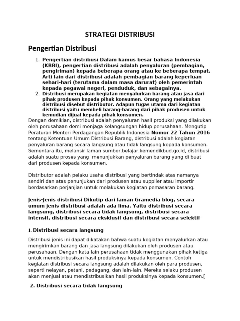 Strategi Distribusi 1 | PDF