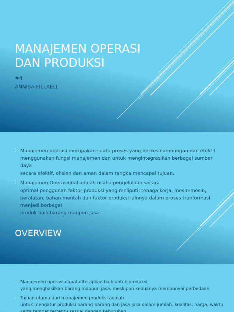 Manajemen Operasi Dan Produksi | PDF