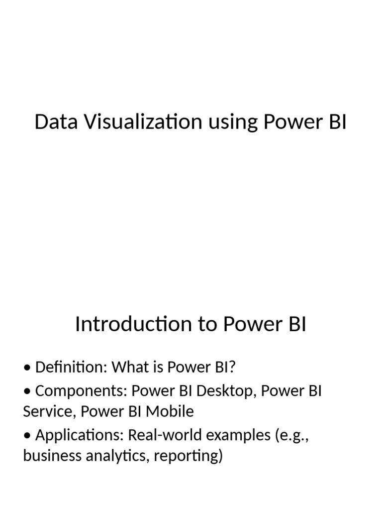 Data Visualization using Power BI | PDF Data Visualization using Power BI | PDF