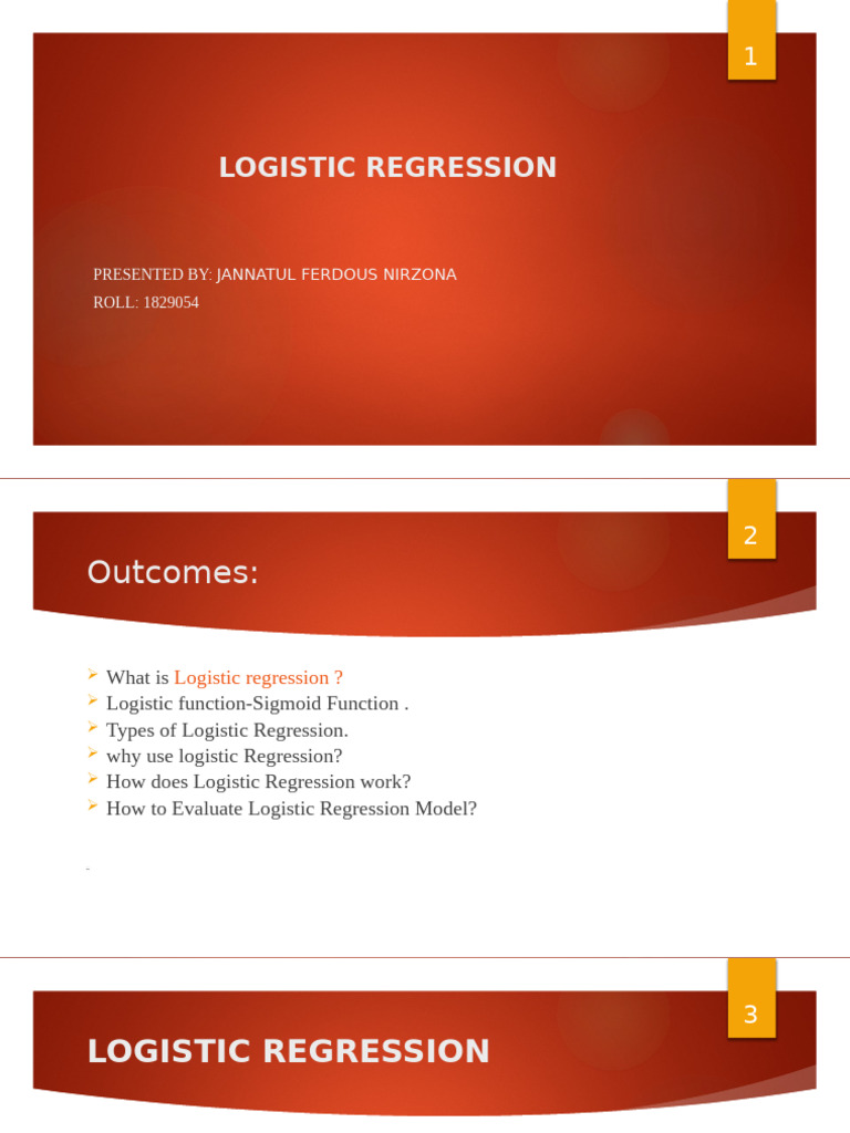 Logistic Regression by Nirzona | PDF | Logistic Regression | Regression Analysis