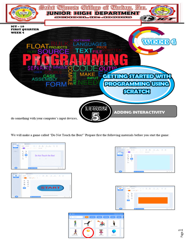 Ict 10 1st Quarter Week 4 Addinginteractivity | PDF | Computer Keyboard | Button (Computing)