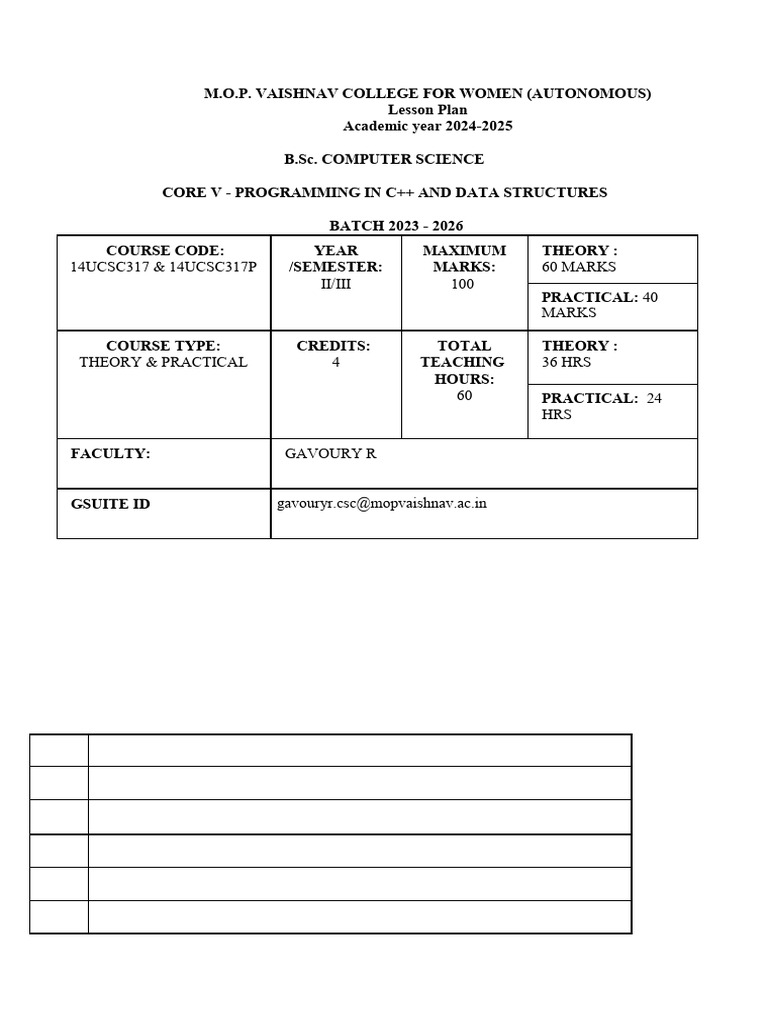 C++ SYLLABUS | PDF | C++ | Computer Programming