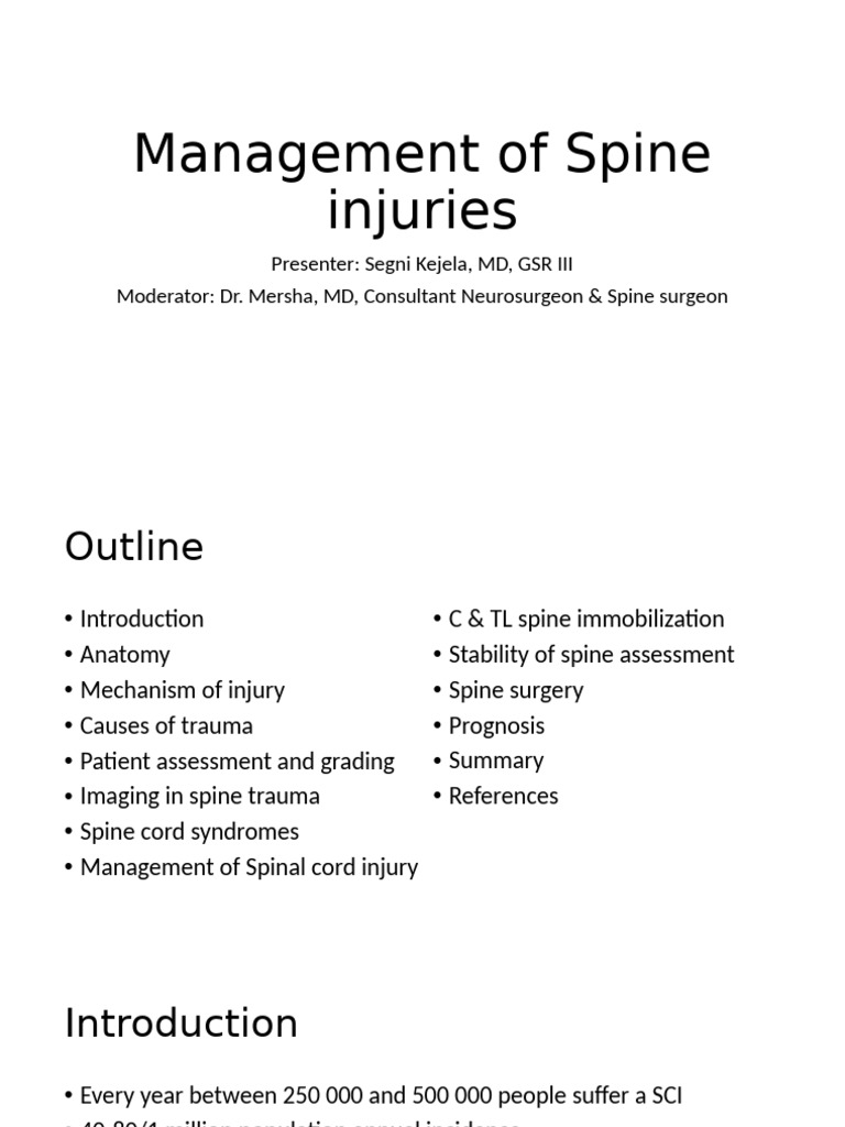 2.Management of Spine injuries | PDF | Spinal Cord Injury | Spinal Cord